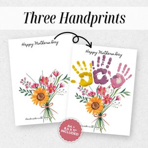 Mother's Day Craft Handprint Art Birthday Activity Floral Bouquet ...