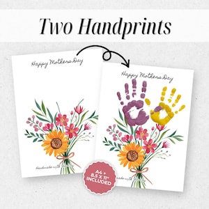 Mother's Day Craft Handprint Art Birthday Activity Floral Bouquet ...