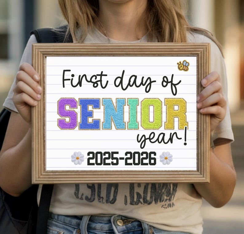 First Day of 12th Grade Sign – 12th Grade School Photo Prop – Back to ...