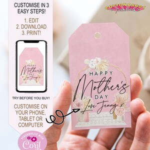PRINTABLE Happy Mother's Day Printable Tag Mothers Day Tag Gift Tag ...