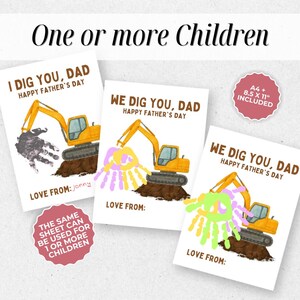 I Dig You Dad Father’s Day Craft Printable From Kids | Digger Handprint ...