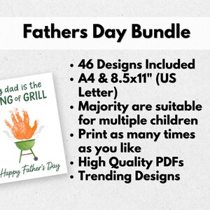 Handprint Crafts for Father’s Day,printable Cards for Dad,a4 US Letter ...