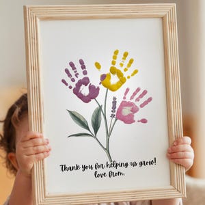 Mother's Day Craft Handprint Art Birthday Activity Floral Bouquet ...