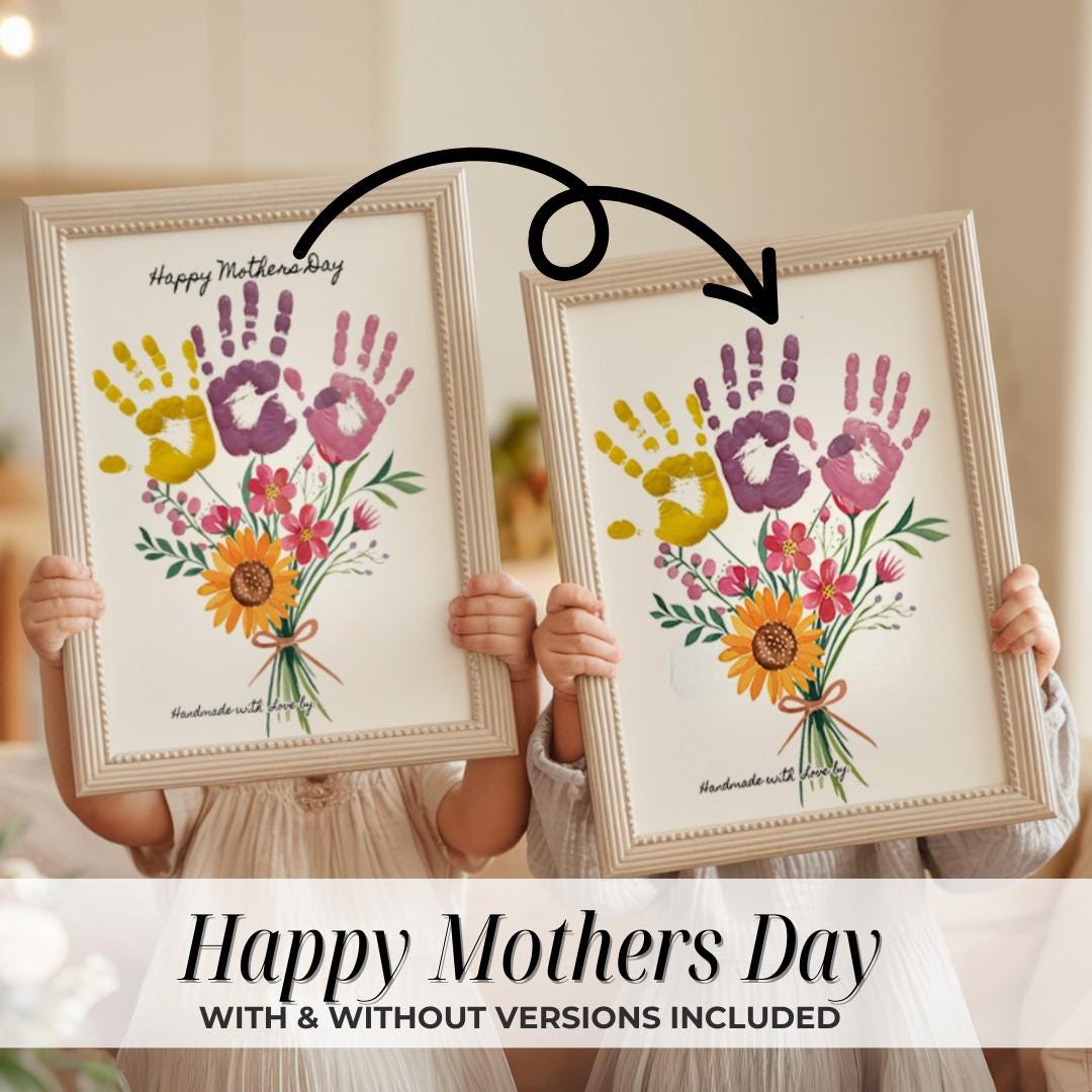 Mother's Day Handprint Art. Printable Birthday Handprint Gift From Kids ...