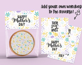 PRINTABLE 3x4 Happy Mother's Day Minimalist Elegant Pink Floral ...