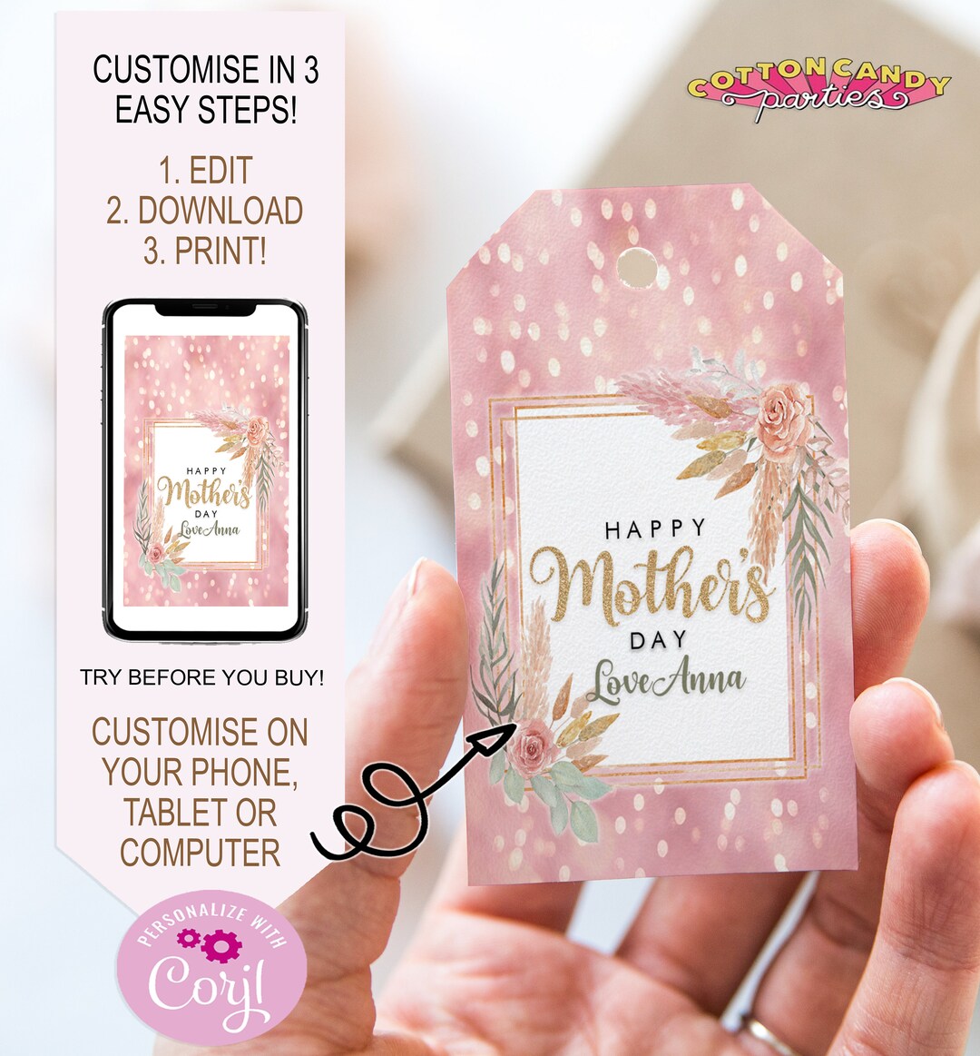 PRINTABLE Happy Mother's Day Printable Tag Mothers Day Tag Gift Tag ...
