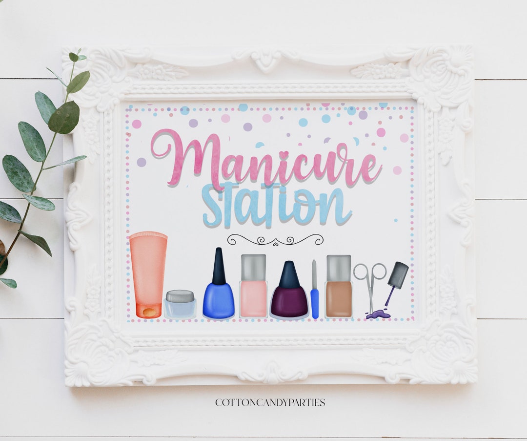 Manicure Station Sign,party Sign,digital File,printable,pajama Party ...