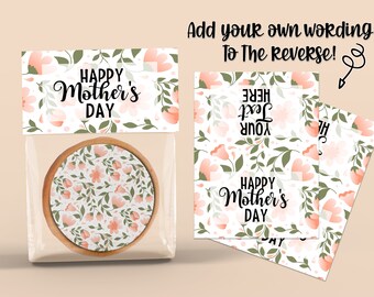 Digital 3x4 Happy Mother's Day Minimalist Elegant Pink Floral Printable ...