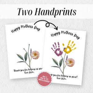 Mother's Day Craft Handprint Art Birthday Activity Floral Bouquet ...