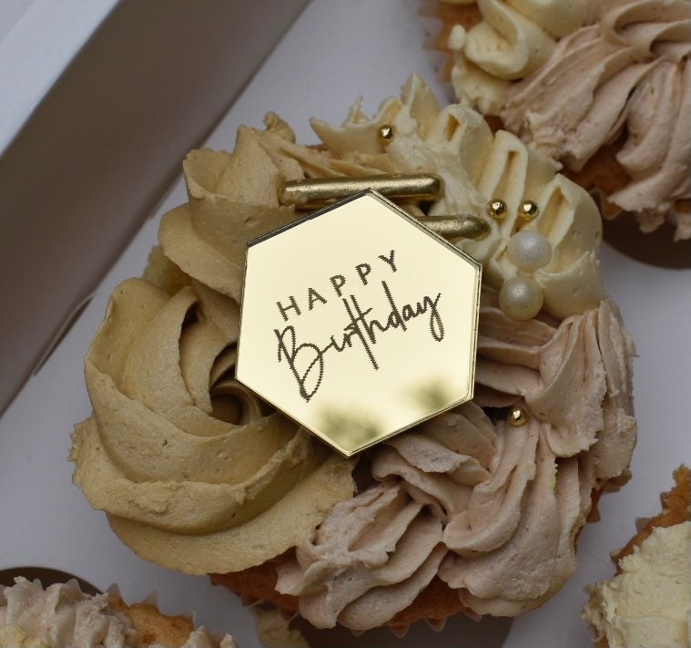 Acrylic Cake Disc Cupcake Toppers miniAcrylic Cake Toppers happy ...