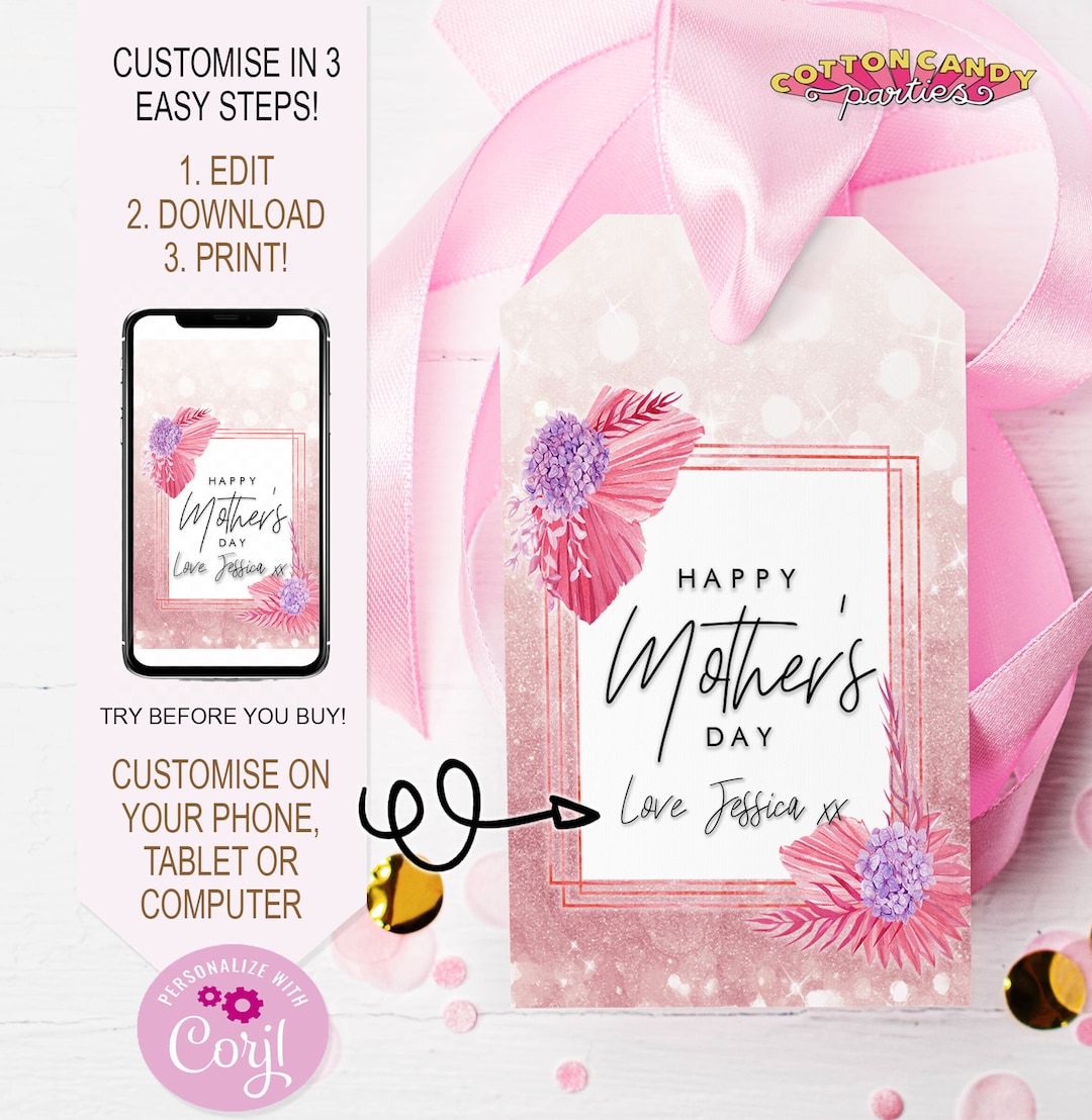 PRINTABLE Happy Mother's Day Printable Tag Mothers Day Tag Gift Tag ...
