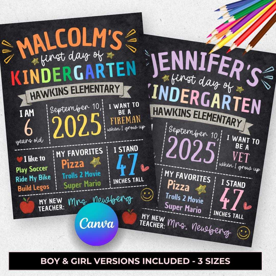 Chalkboard Back to School Sign – First Day or Last Day Printable ...