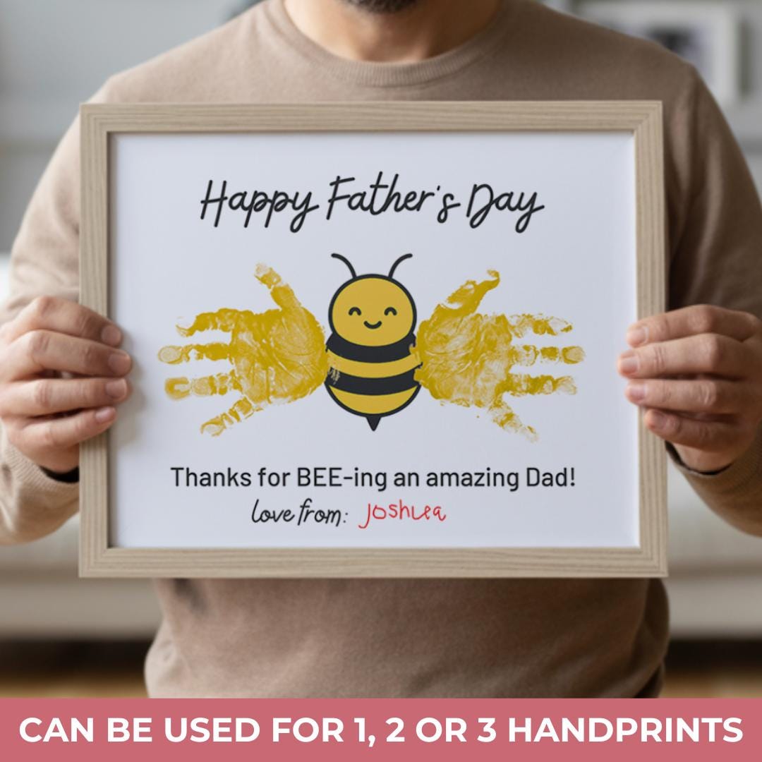 Daddy Handprint Craft, Printable Fathers Day Activity for Kids, Cute ...