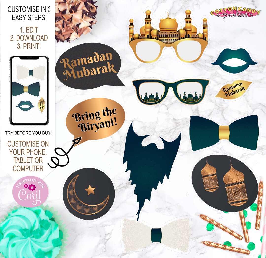 RAMADAN Photo Props,dino Iftaar Party Props, Digital Printable Party ...