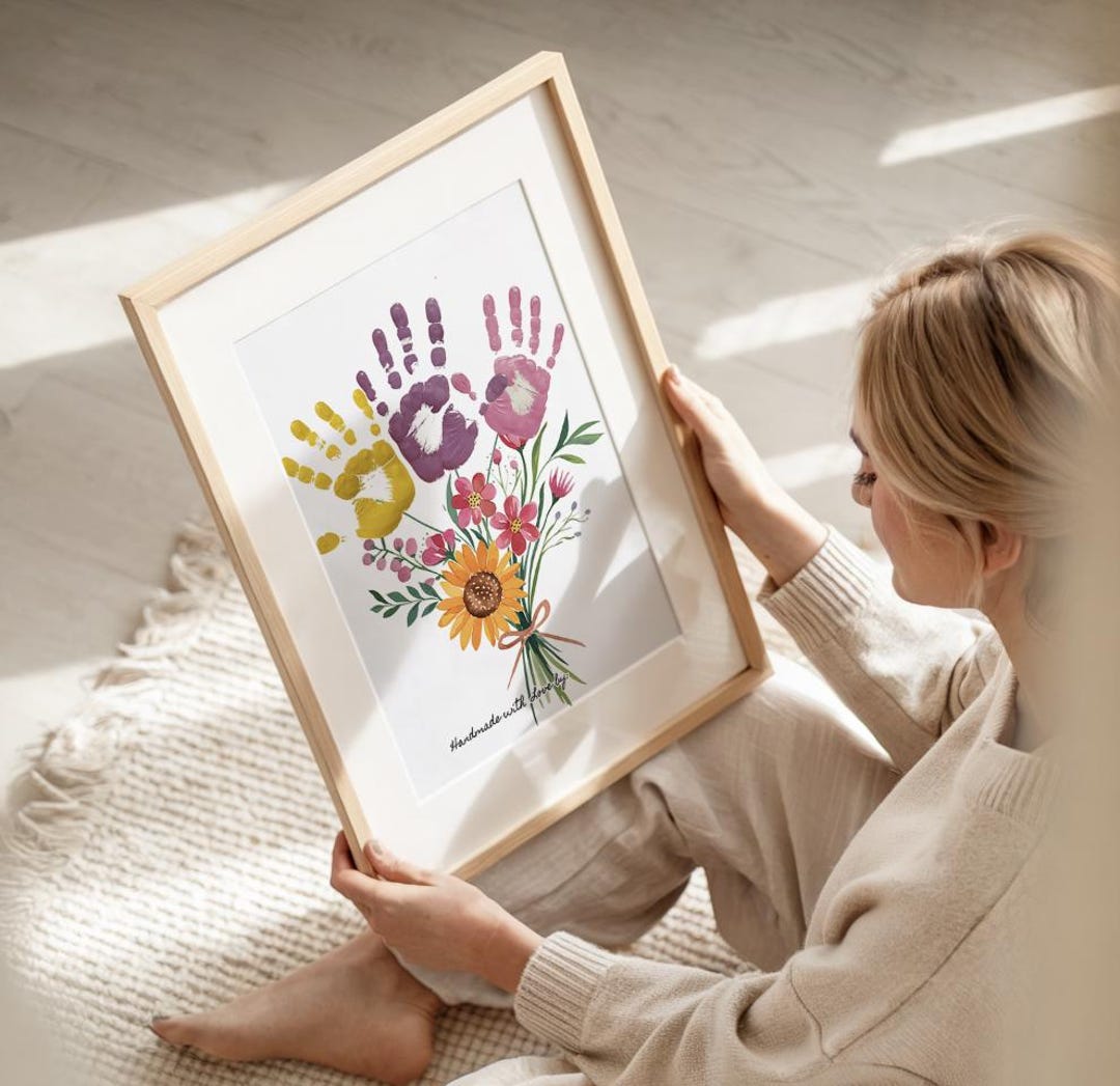 Mother's Day Craft Handprint Art Birthday Activity Floral Bouquet ...