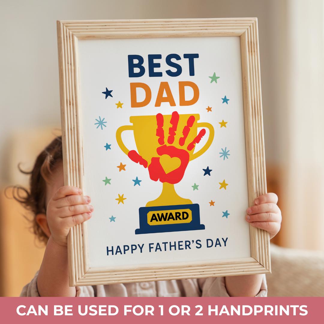 Handprint Trophy Award for Dad, Father’s Day Craft From Toddler or ...