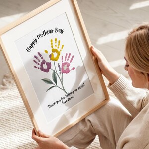 Mother's Day Craft Handprint Art Birthday Activity Floral Bouquet ...