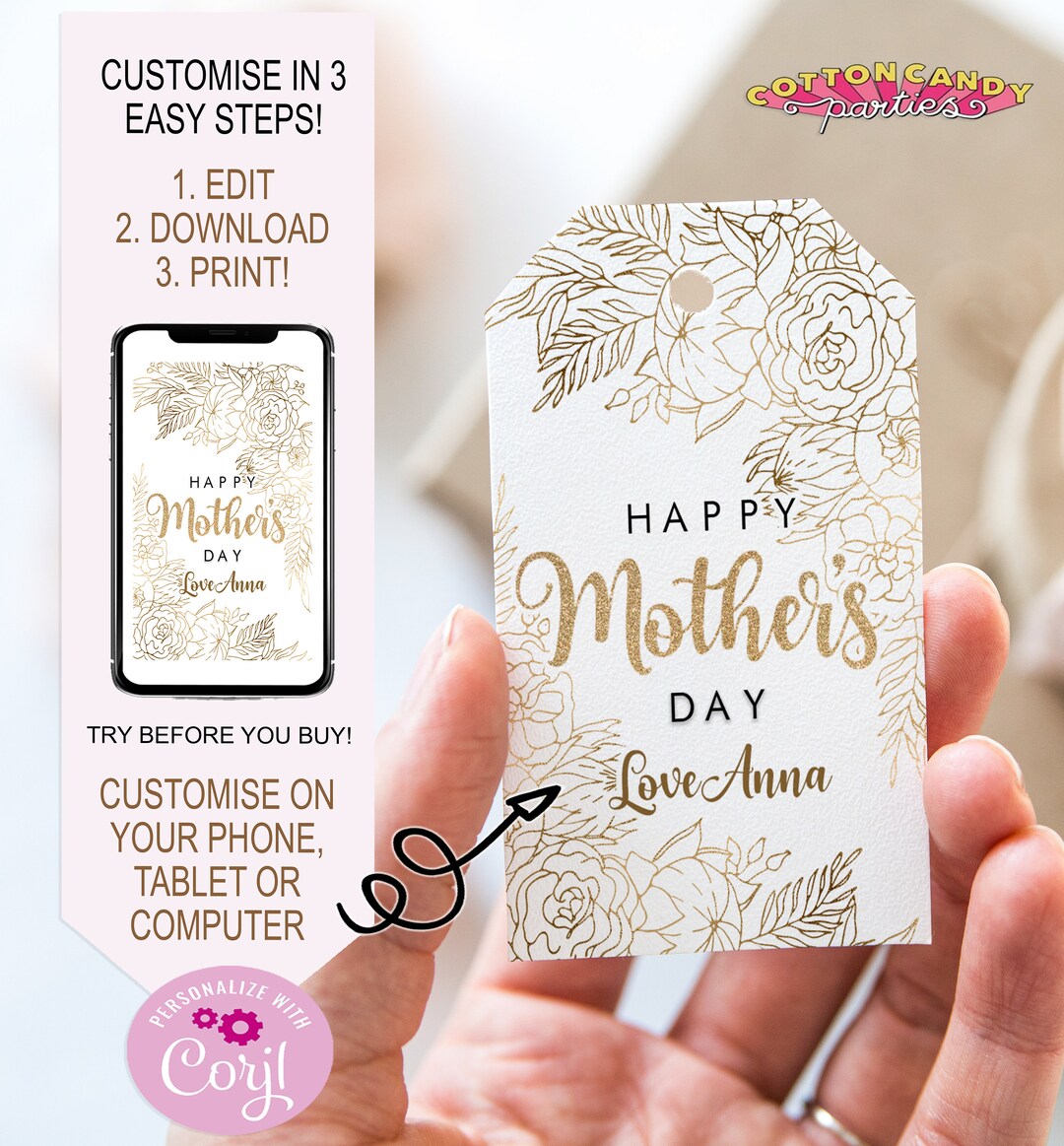 PRINTABLE Happy Mother's Day Printable Tag Mothers Day Tag Gift Tag ...