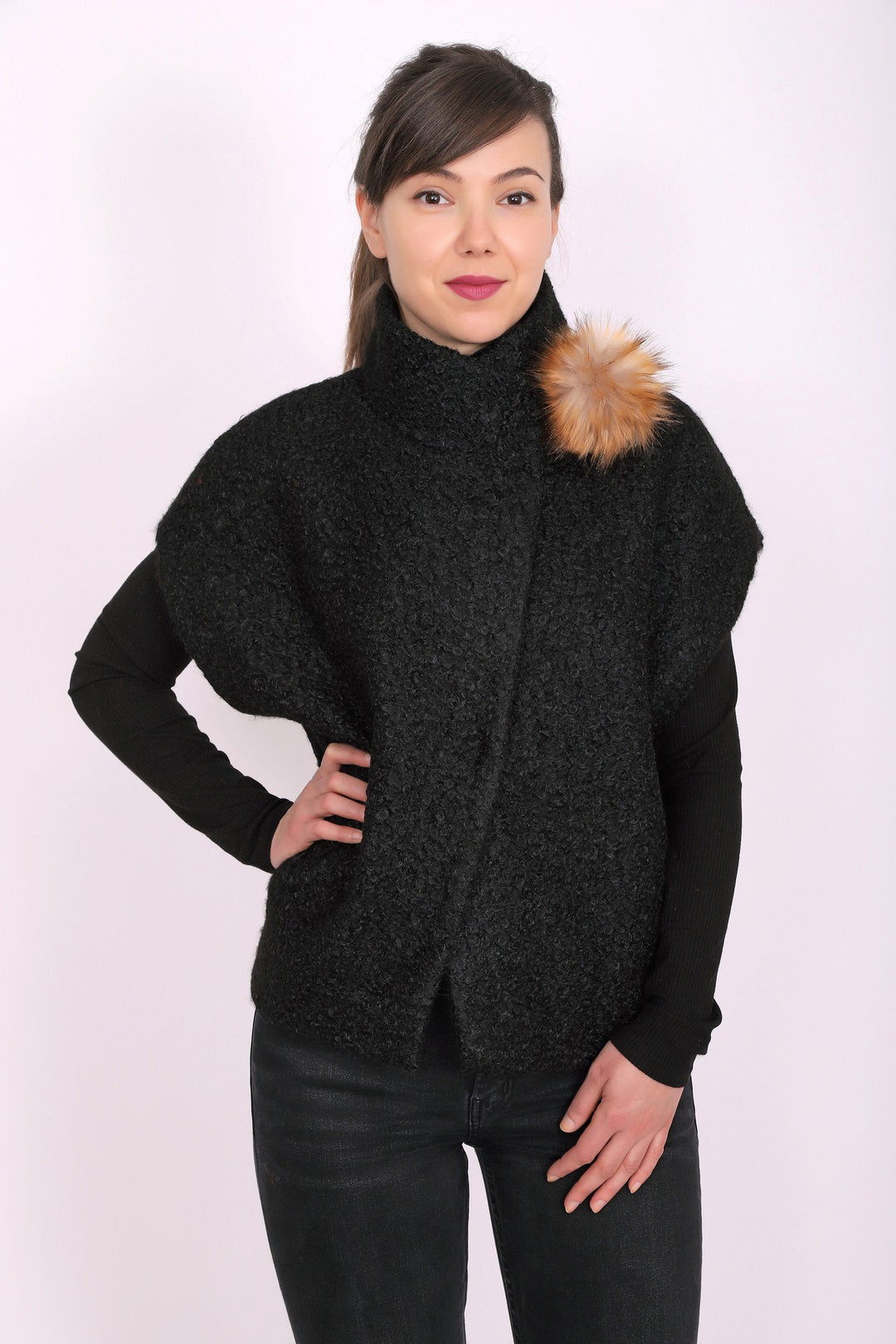 Wool Vest Women Vest Spring Vest Black Vest - Etsy