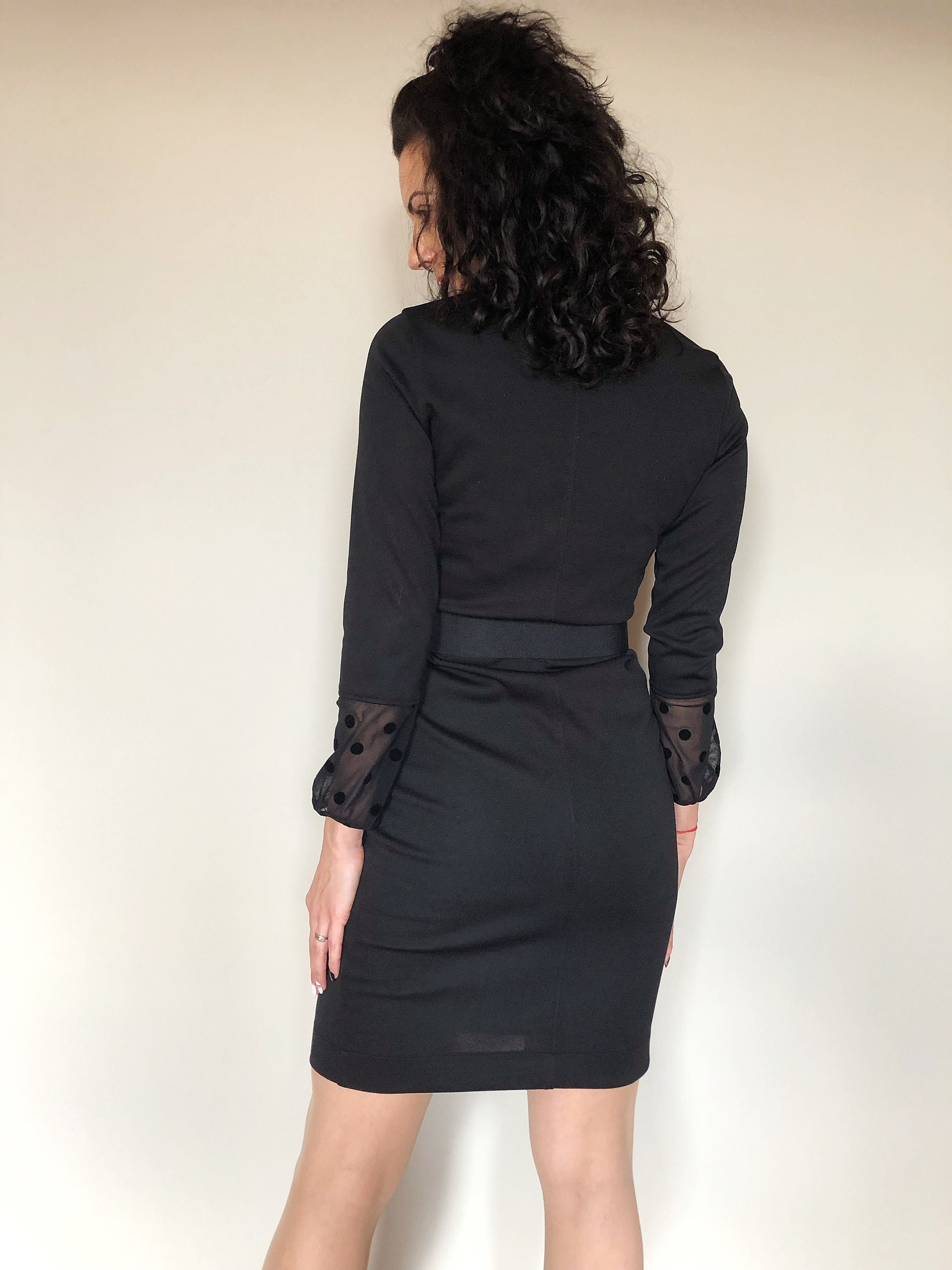 Black Women Dress Formal Women Fitted Dress Black Elegant - Etsy