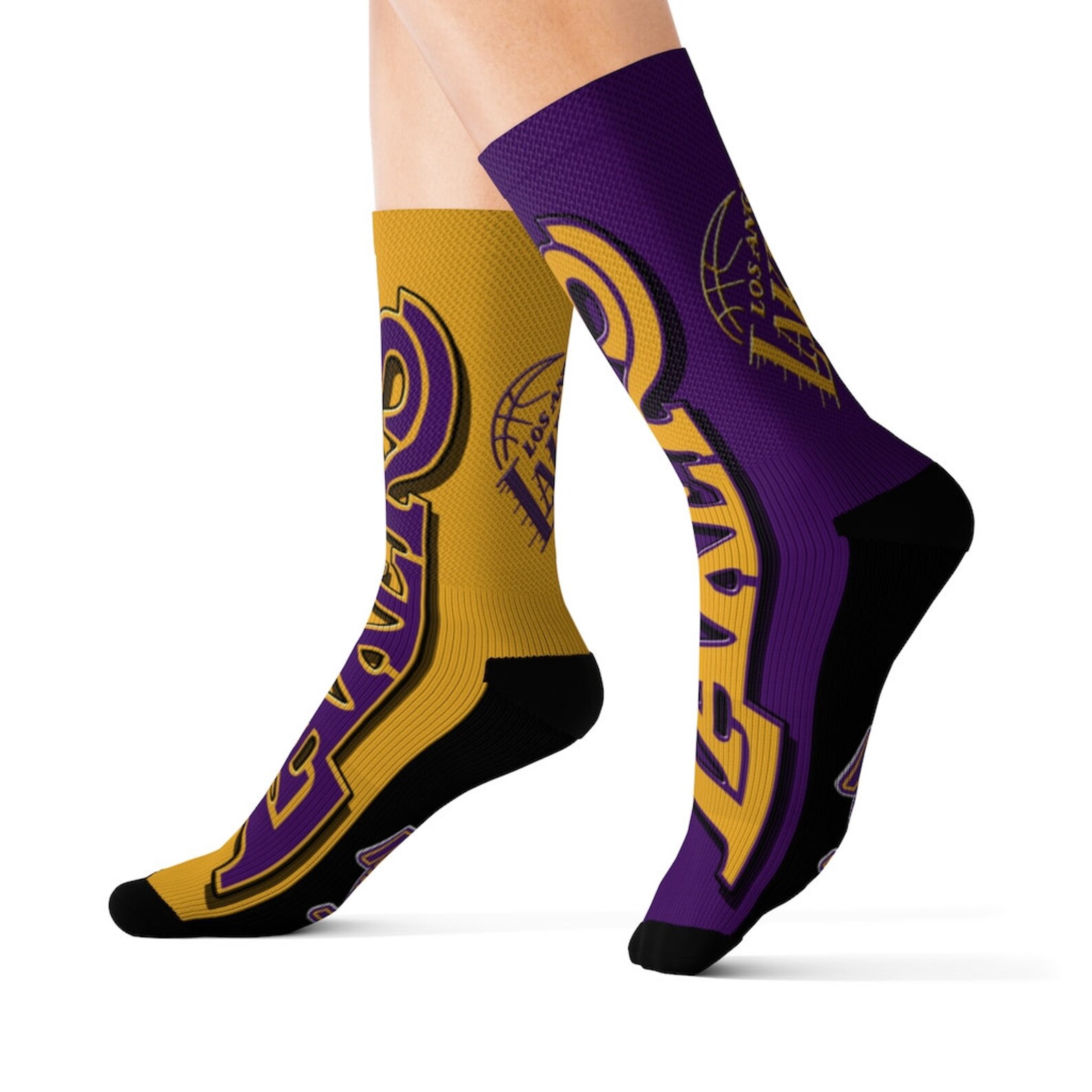 Los Angeles Lakers NBA Sublimation Socks - Etsy