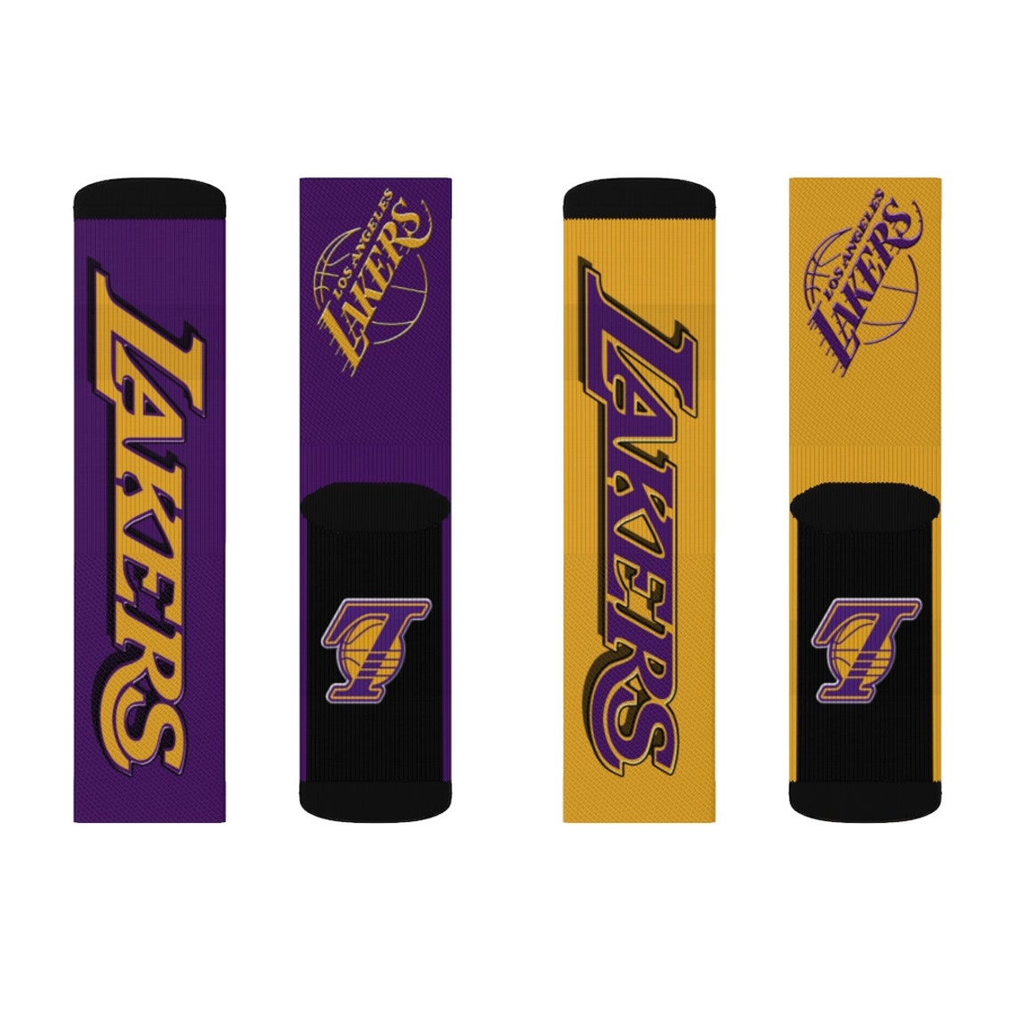 Los Angeles Lakers NBA Sublimation Socks - Etsy