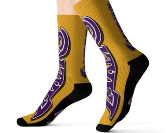 Los Angeles Lakers NBA Sublimation Socks - Etsy