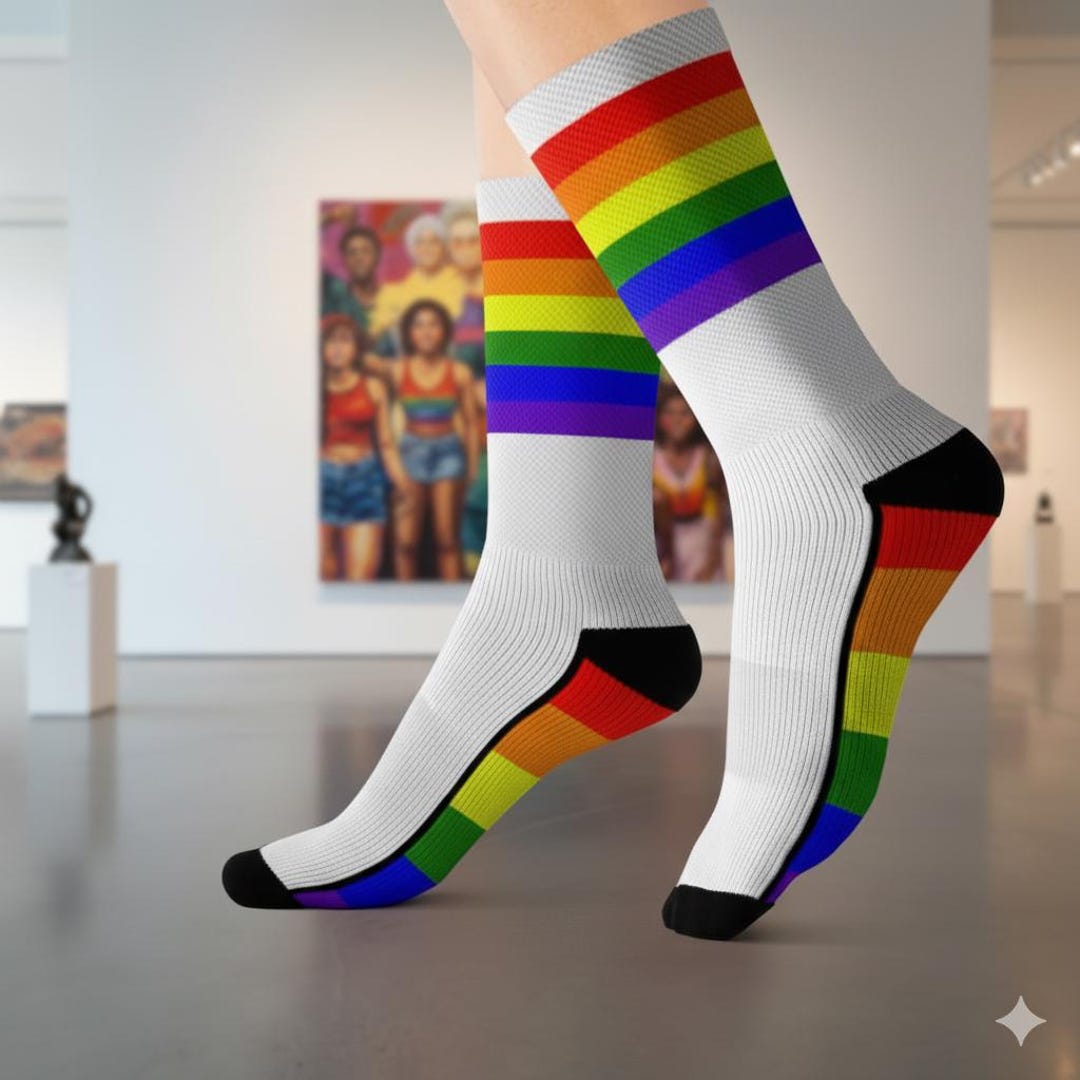 Rainbow Pride Flag Crew Socks – Colorful Equality Gift, LGBTQ+ ...