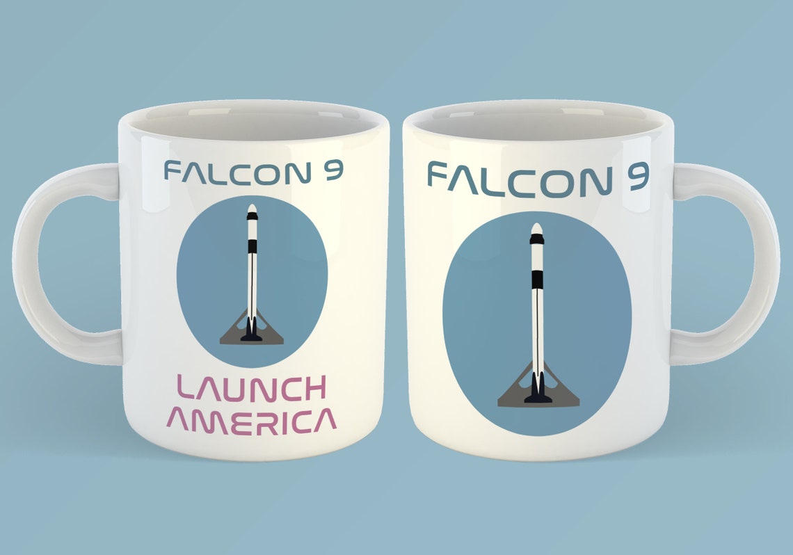 FALCON 9 Mug - Launch America Mug - Spacex Mug - NASA - Falcon 9 ...
