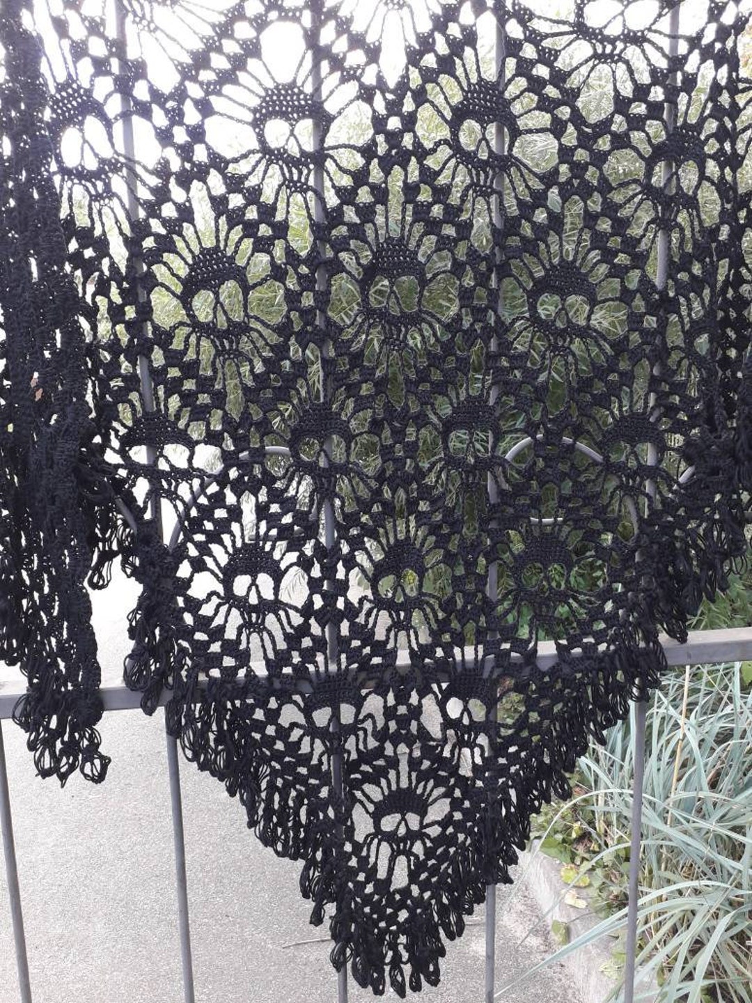 Cottagecore Skull Shawl Crocheted Blanket Wrap Cotton Large - Etsy