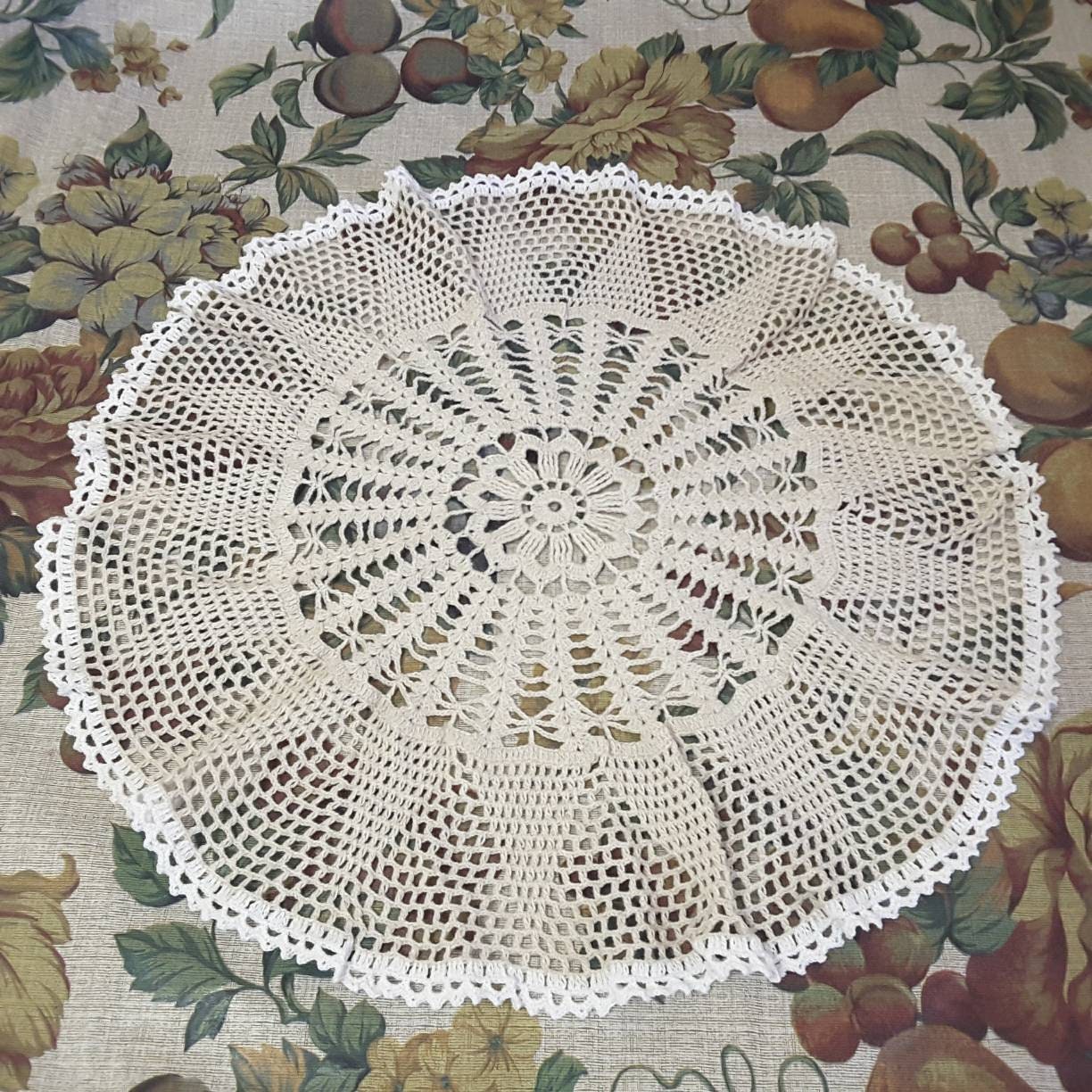 Crocheted Cotton Linen Doily Tablecloth Flower Doily - Etsy