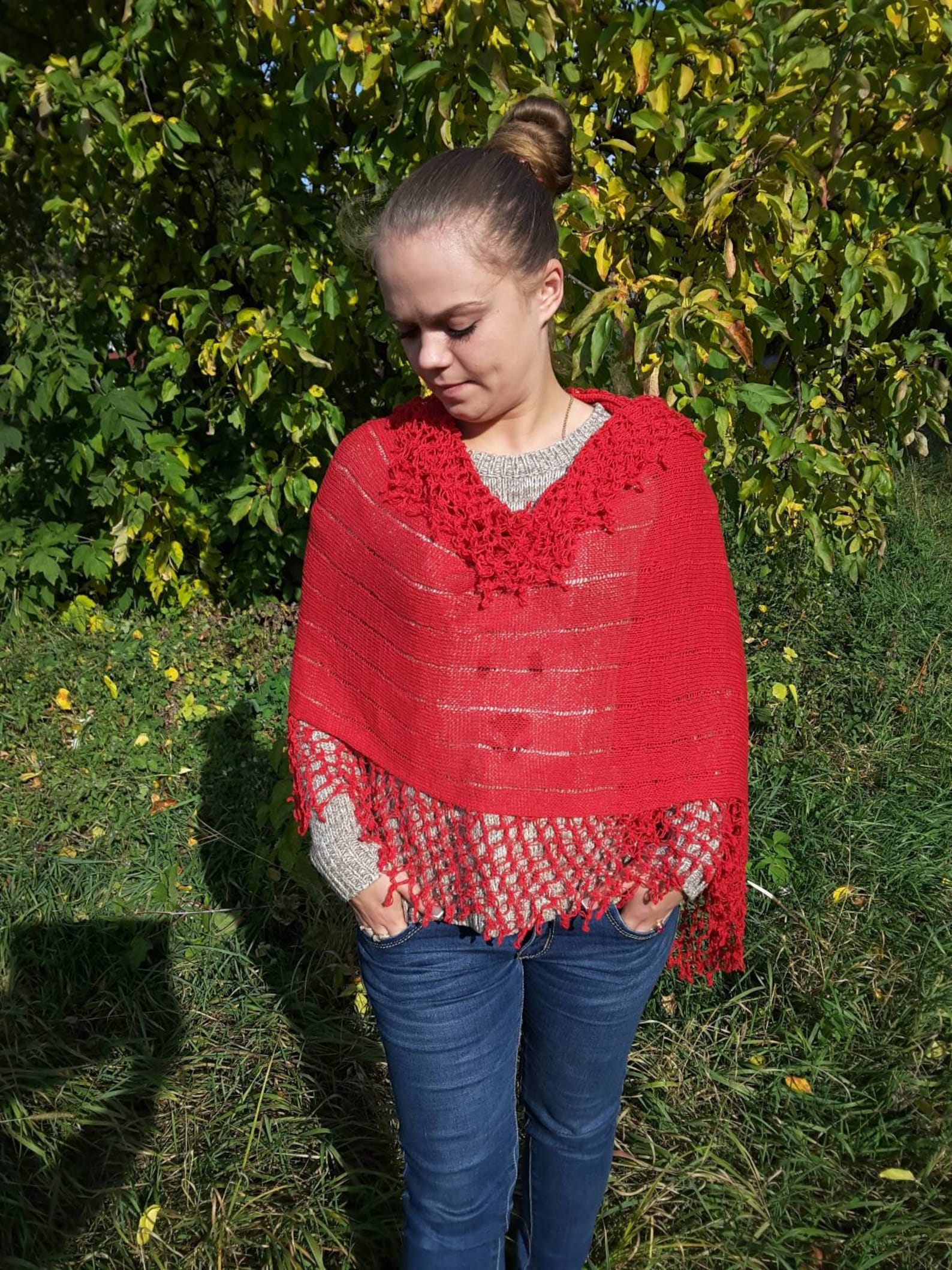 Lace Shawl Knitted Capelet Wedding Shawl Wrap Cotton Linen - Etsy