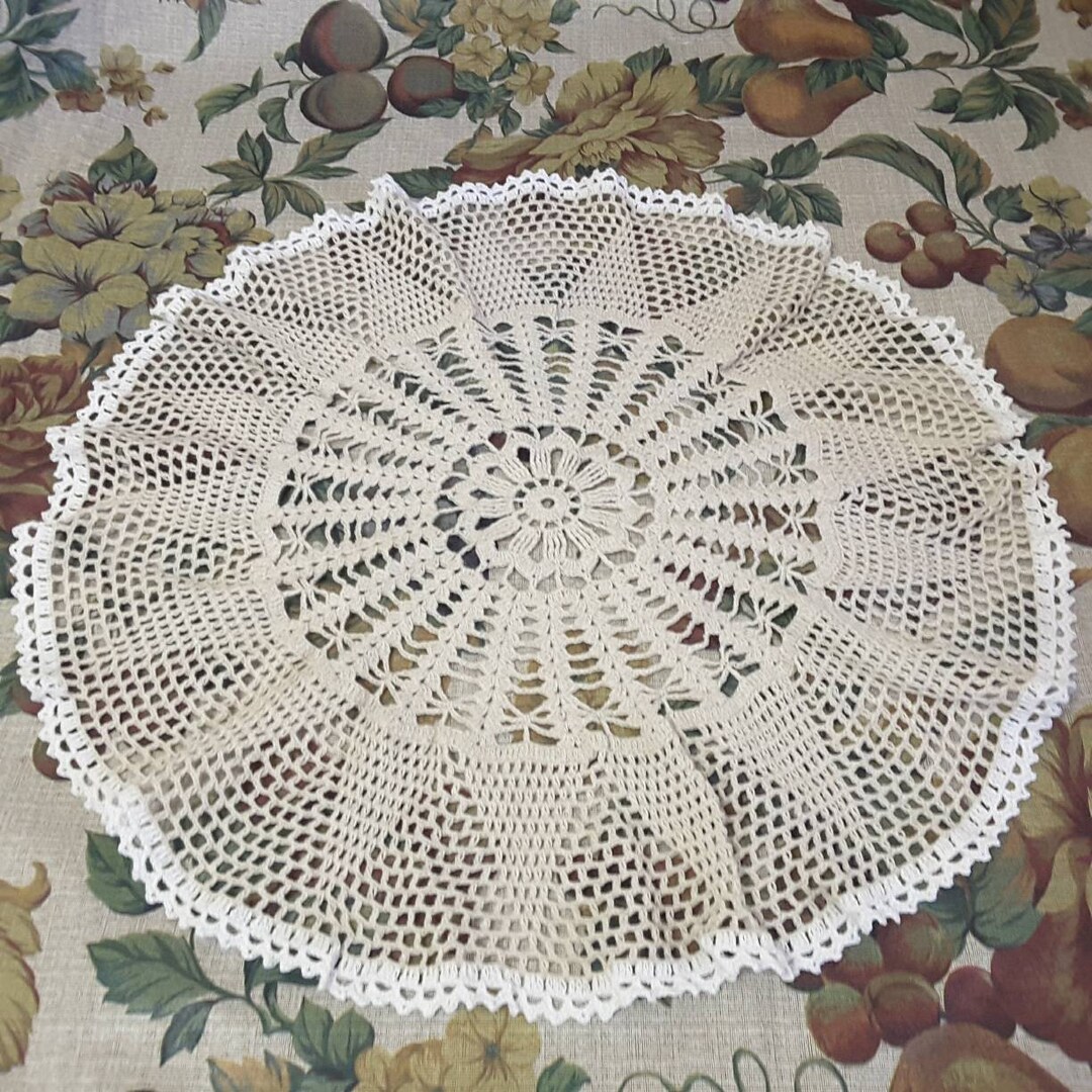 Crocheted Cotton Linen Doily Tablecloth Flower Doily - Etsy