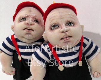 SM933E Tweedledum and Tweedledee Cloth Doll Making Sewing Pattern PDF ...