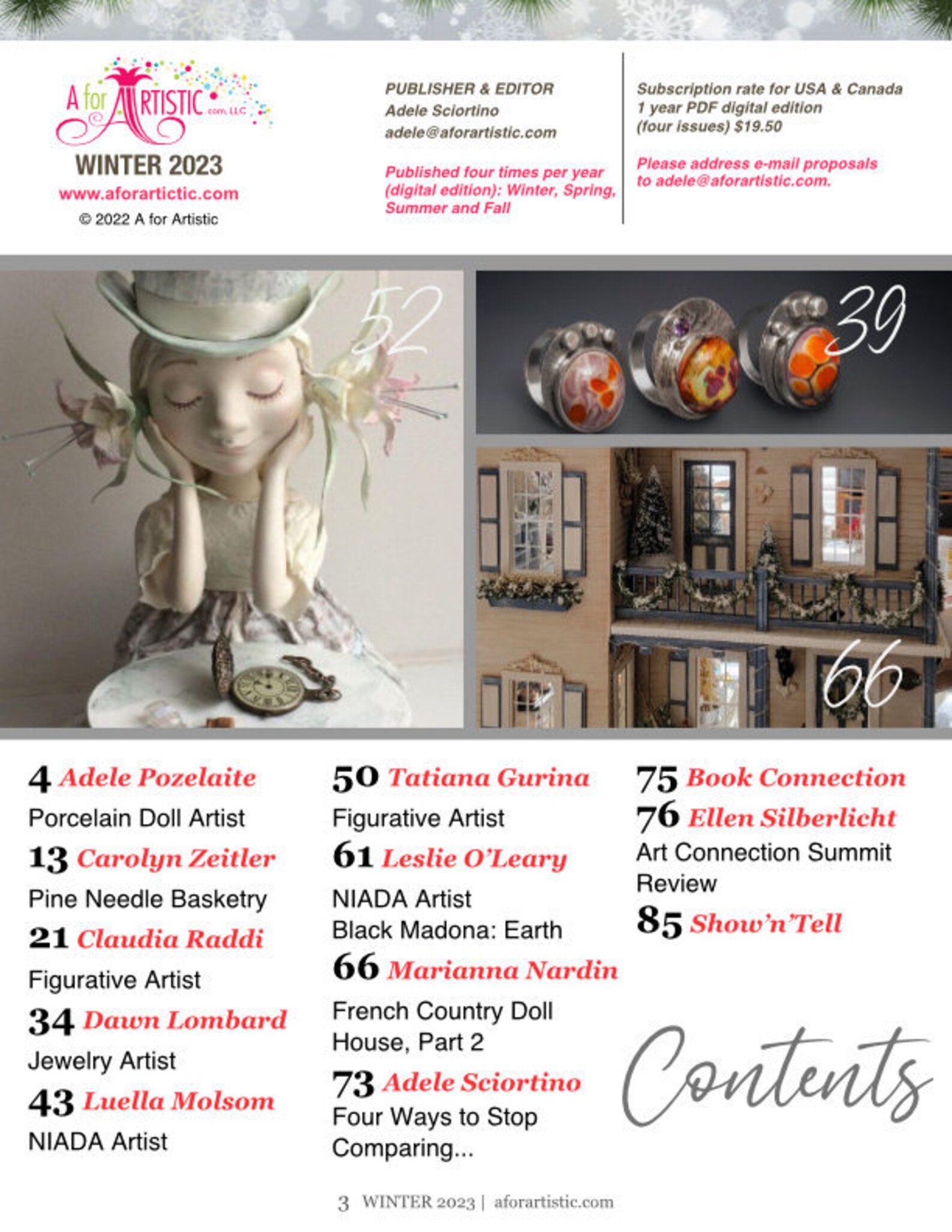 E-magazine 2023 Winter Issue Aforartistic Quarterly - Etsy