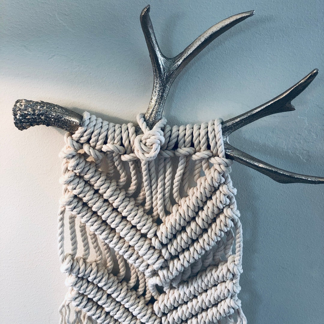 Cotton Macrame Antler Wall Hanging - Etsy