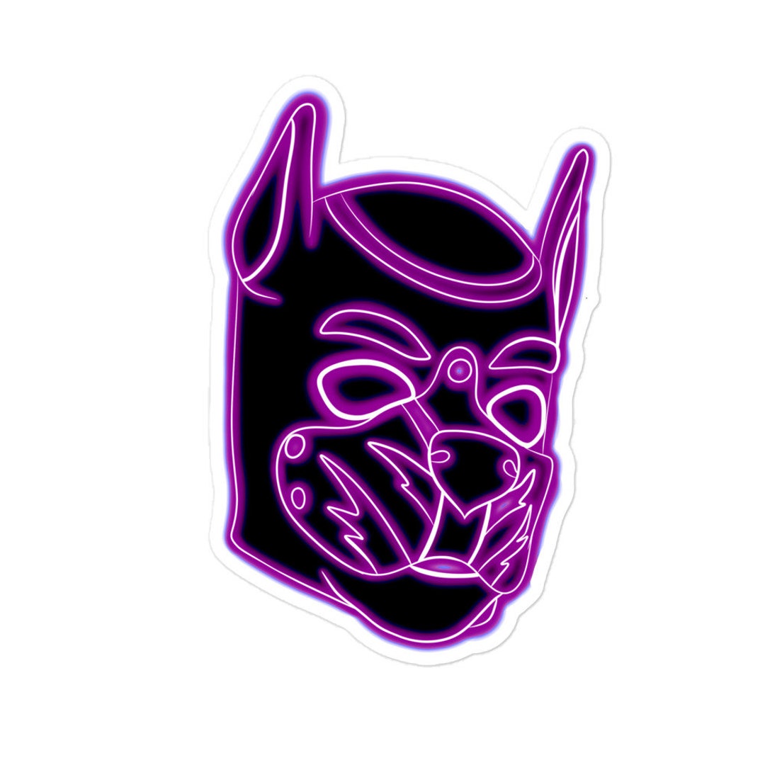 Purple Neon Pup Stickers - Etsy