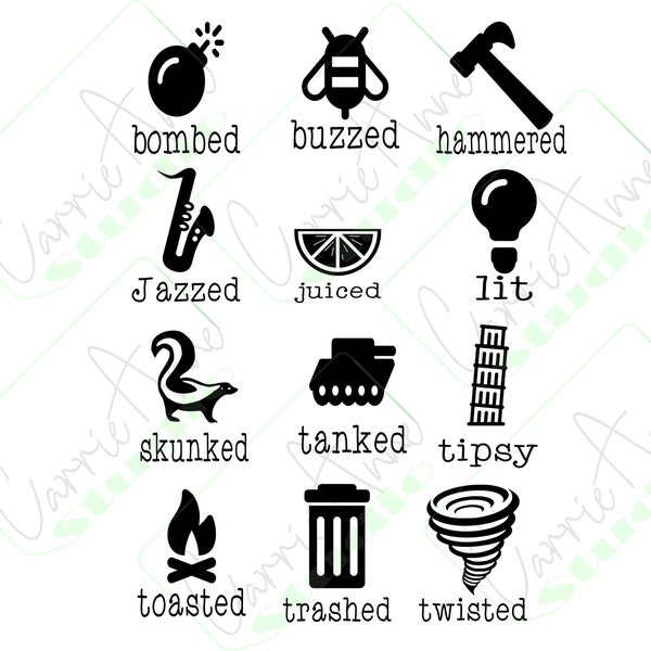 Buzzed Hammered Svg - Etsy