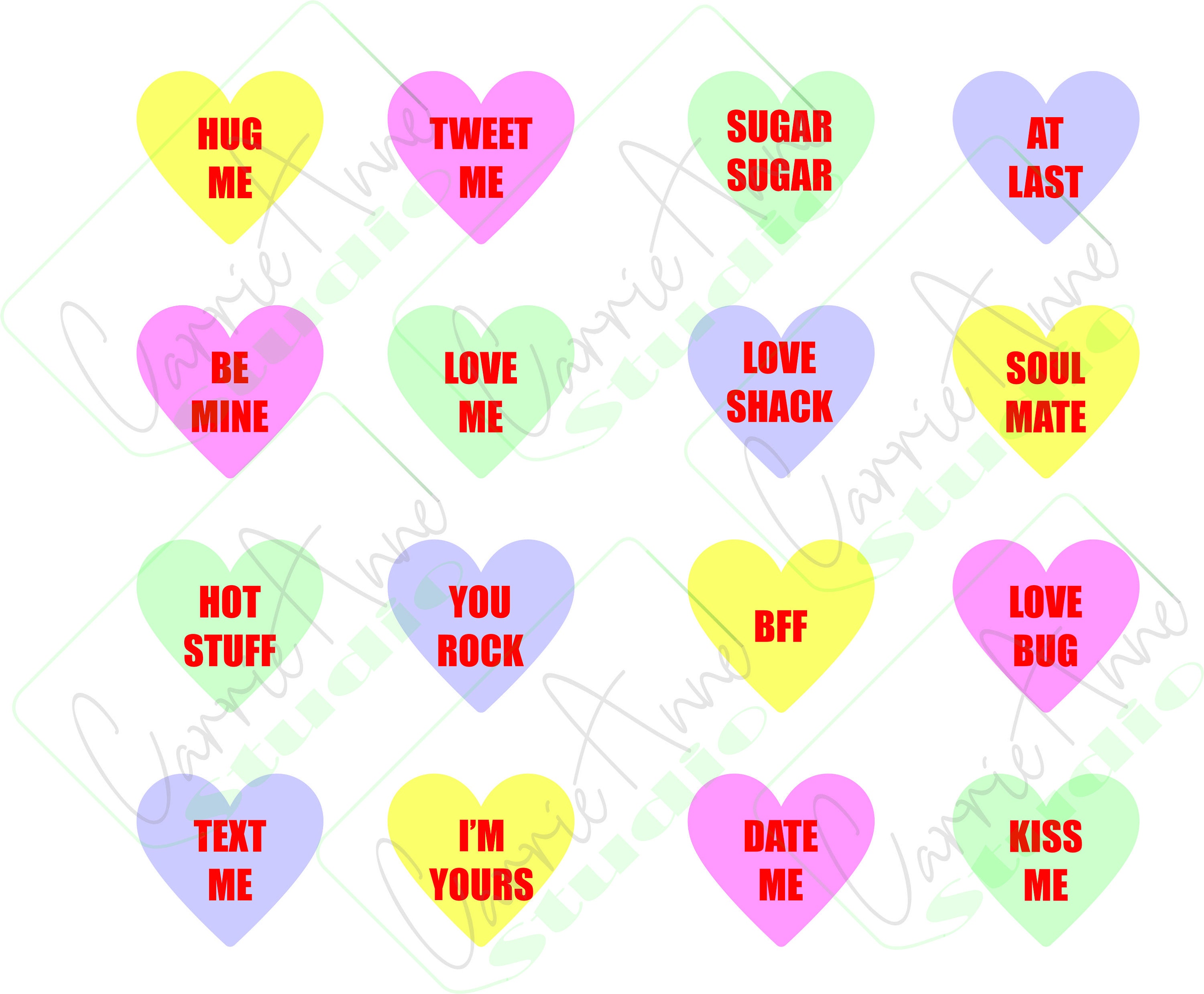 Conversation Hearts Svg - Etsy
