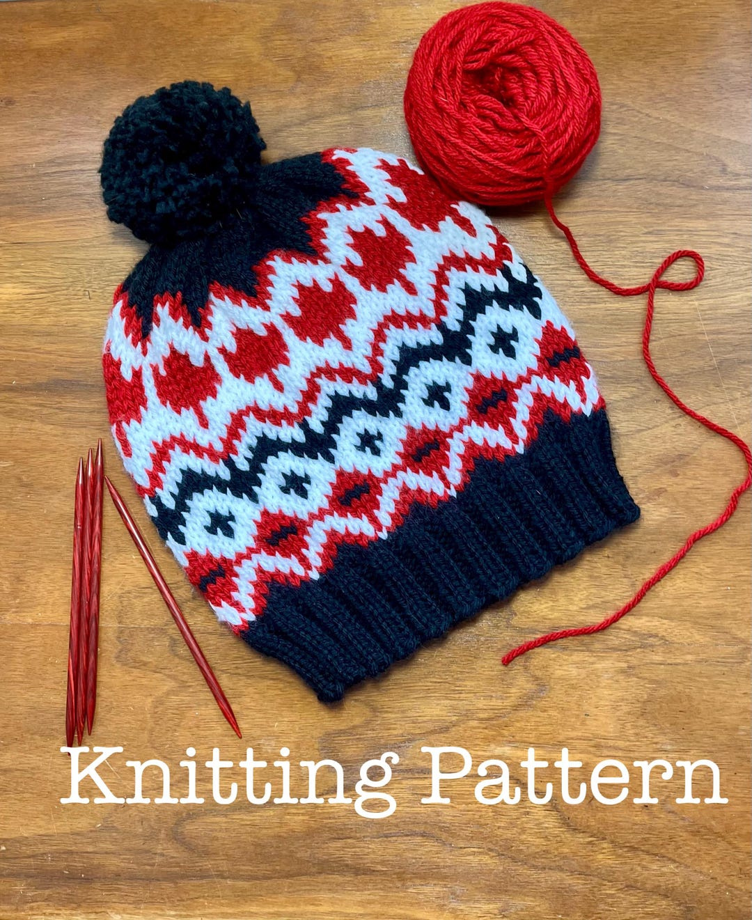 Knitting Pattern - Maple Leaf Fair Isle Canadiana Toque - Instant ...