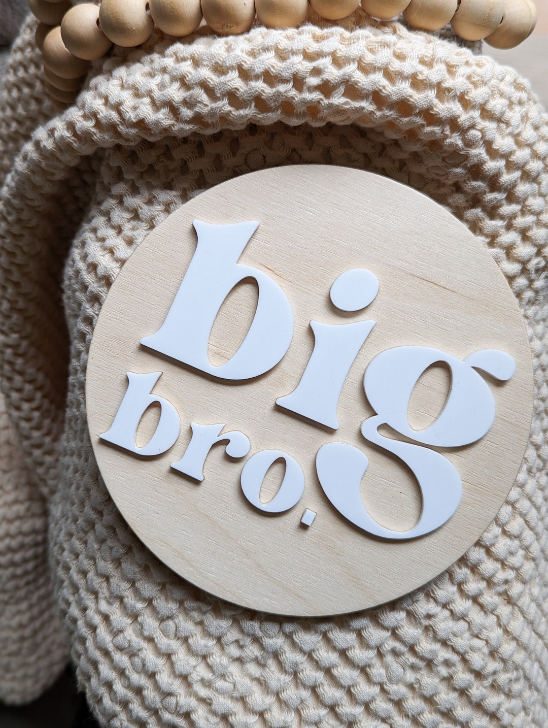 Big Brother Birth Announcement Big Bro Wooden Round Big Bro Wooden ...