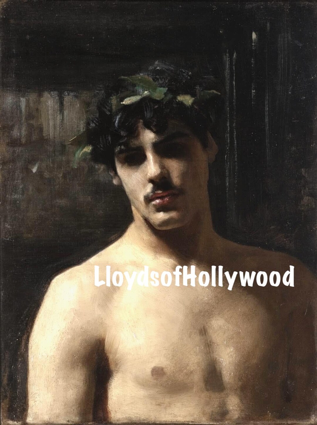 John Singer Sergeant Male Model Wearing Wreath of Laurel Fine Art ...