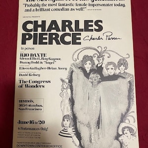 Charles Pierce Female Impersonator Male Actress Gay History Drag Camp ...