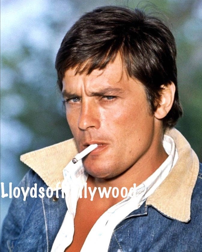 Alain Delon Handsome French Actor International Film Star Smoking ...