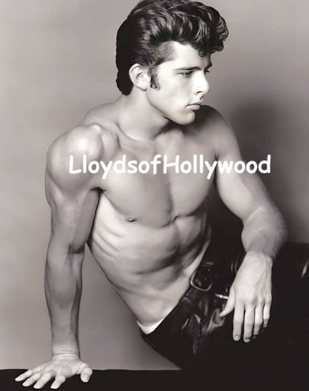 Maxwell Caulfield Handsome Actor Muscular Arms and Chest Hunk in Black ...