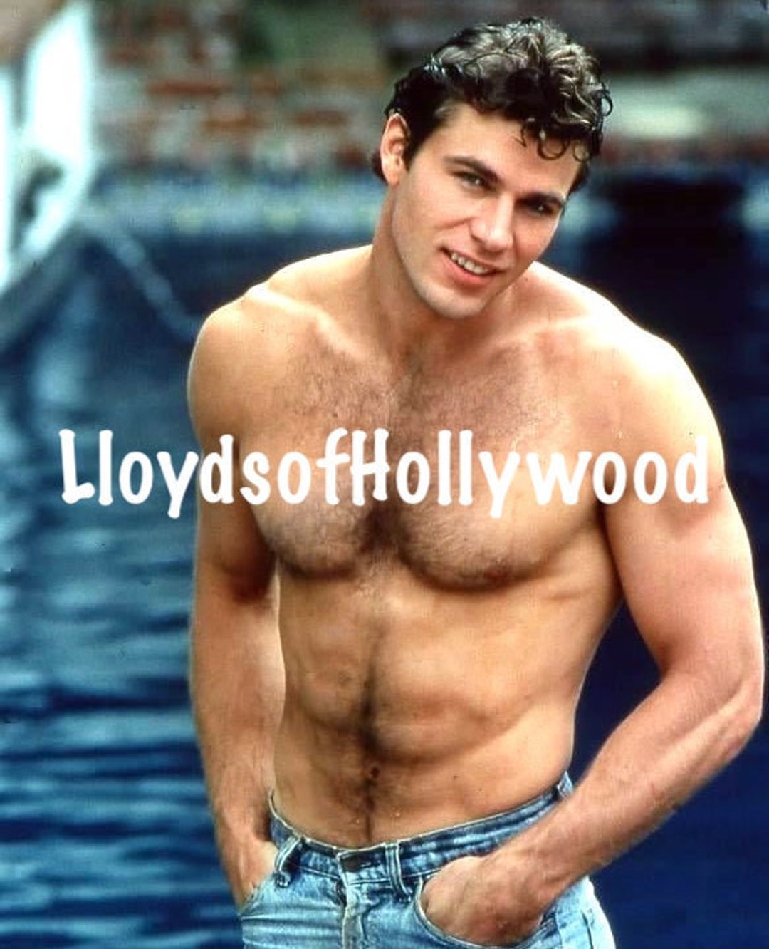Jon Erik Hexum Handsome Hollywood Actor Model Hunk in Jeans Hairy Chest ...