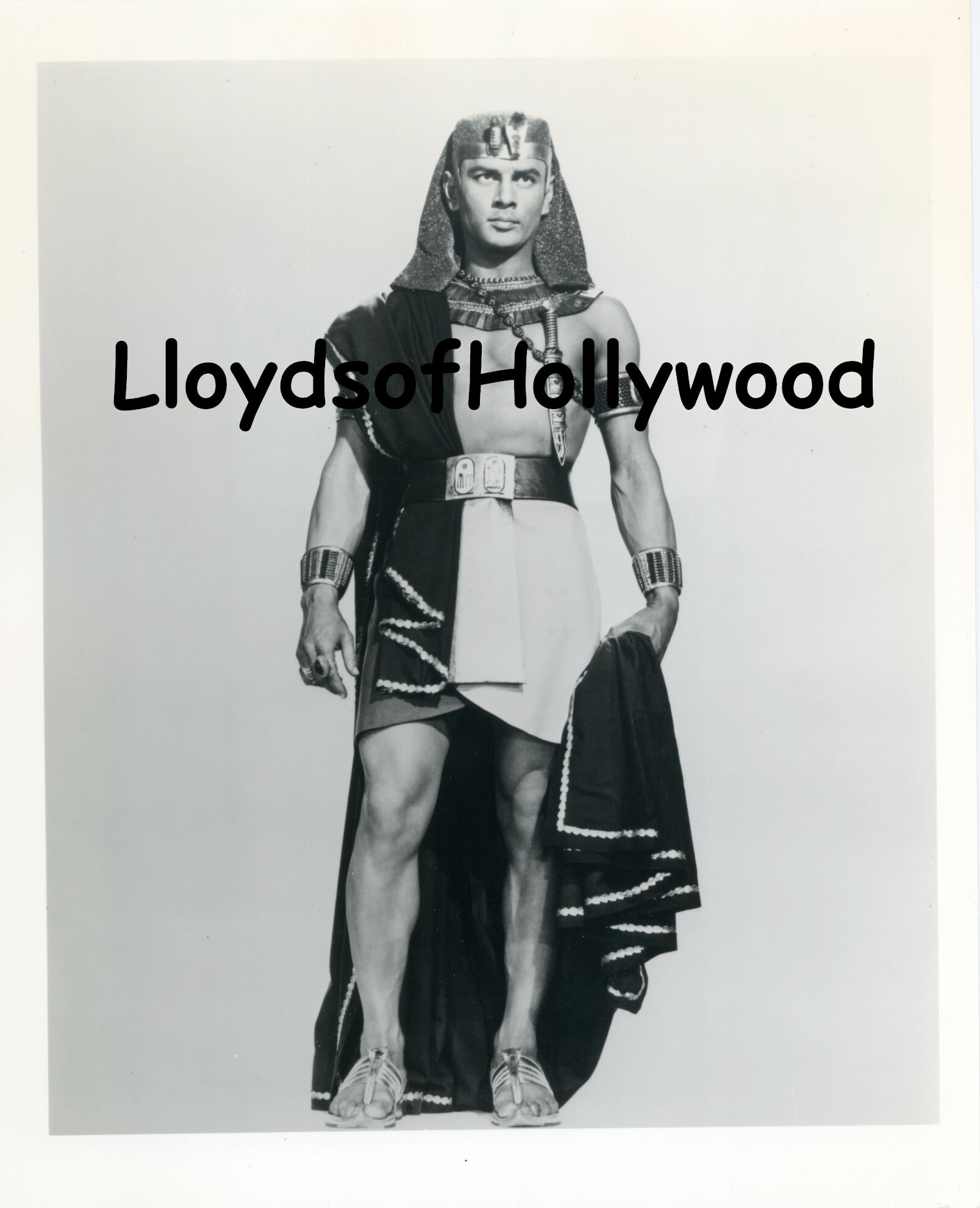 Yul Brynner Pharaoh Ramses Ten Commandments Costume Test Photograph ...