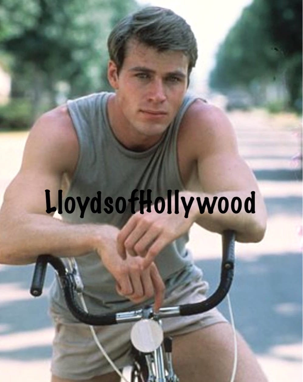 Jon Erik Hexum Handsome TV Actor Muscular Arms Athletic Hunk on Bicycle ...