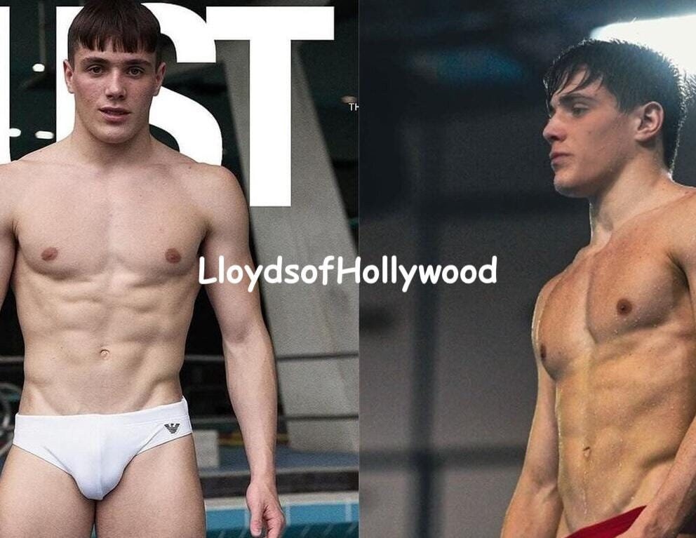 Stefano Bellotti Handsome Italian Springboard Diver Athletic Sensation in Speedo Double Image ...