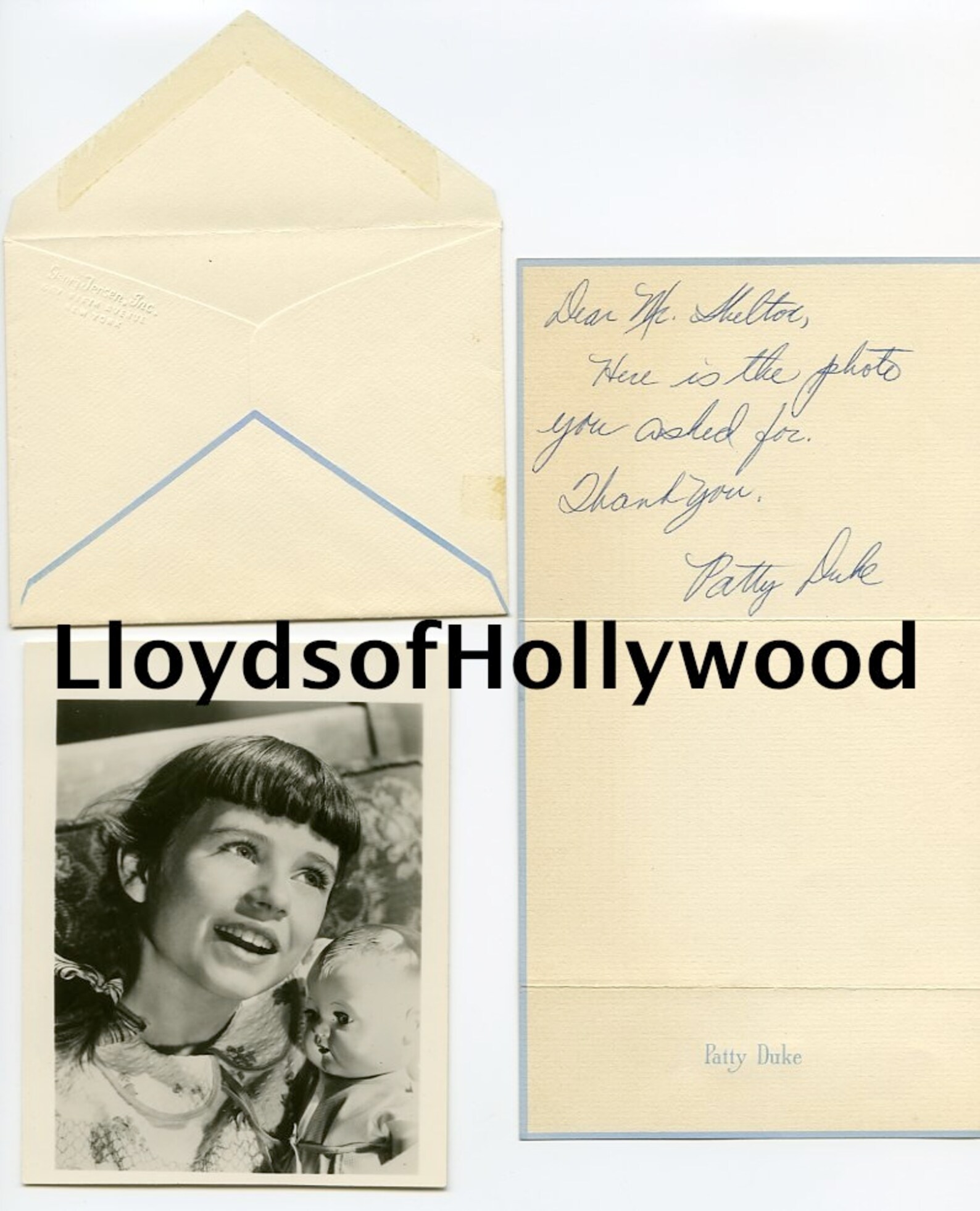 Patty Duke Autograph Hand Signed Rare Vintage Personal Embossed ...